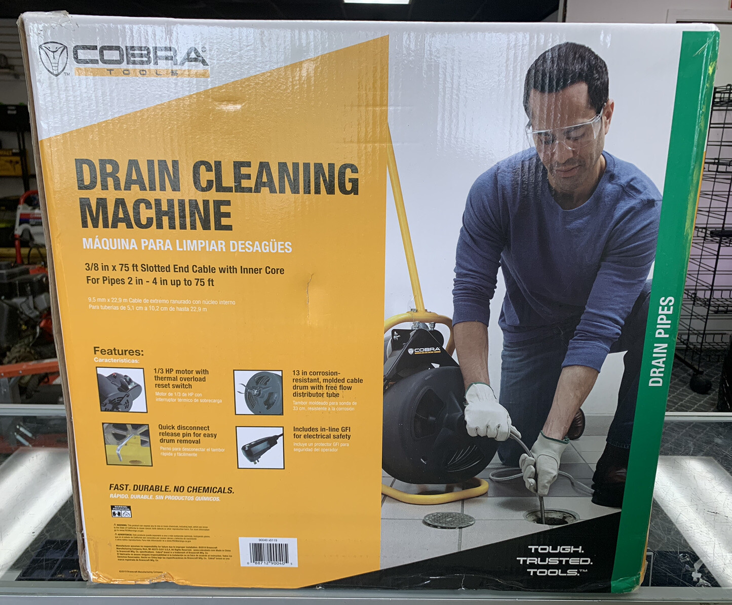 Cobra 90040 3/8 in x 75ft Cable Drum Machine for sale online | eBay