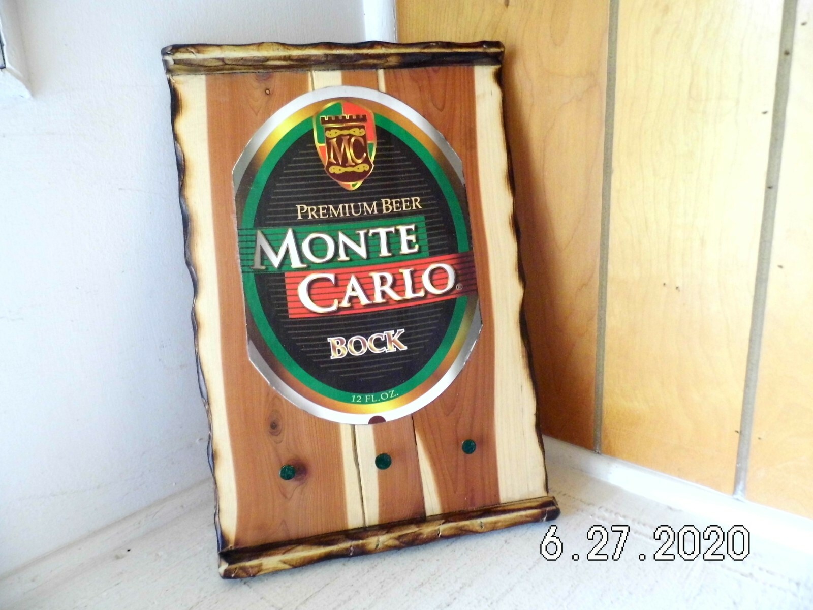 Handmade Rustic Cedar Monte Carlo Bock Premium Beer Sign 2020 | eBay