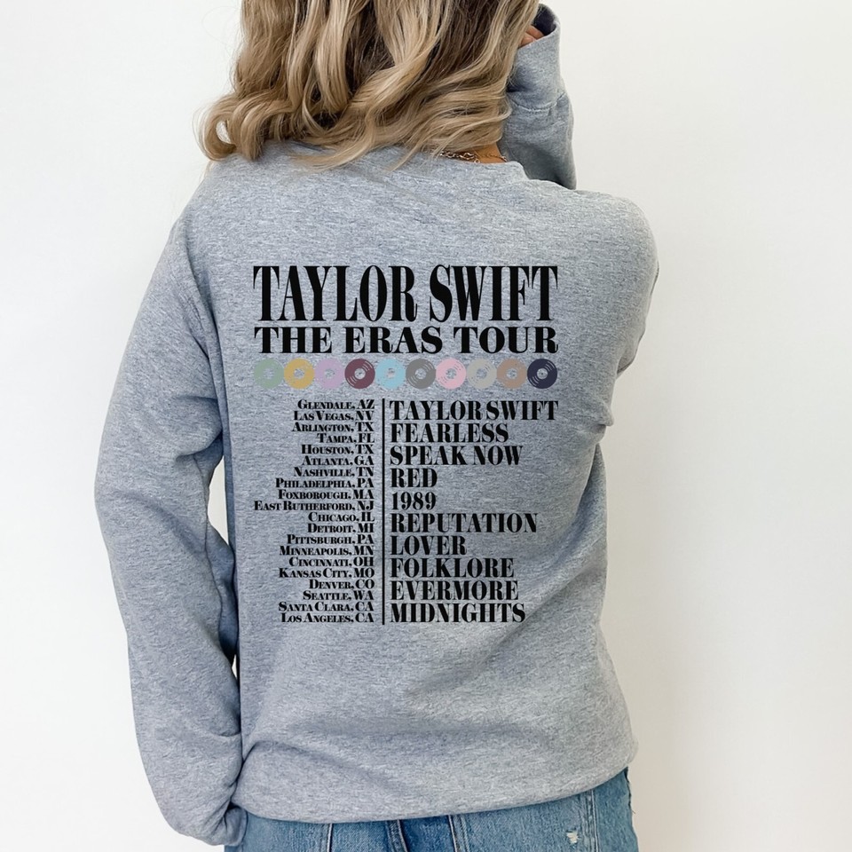 Taylor Swift Eras Tour Sweatshirt Gray, Swiftie Albums Concert Merch ...