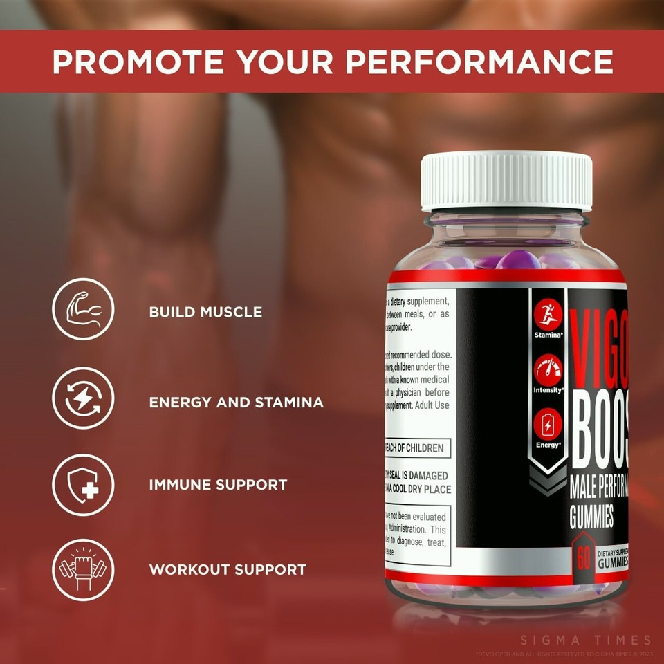 Vigor Boost X Gummies for Men, Male Performance Gummy for Stamina 60ct ...