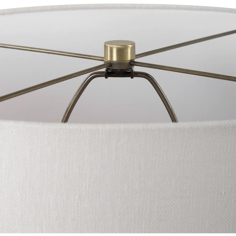 Uttermost 30419 Crimp Table Lamp Ivory Glaze with Gold Leaf and Brass ...