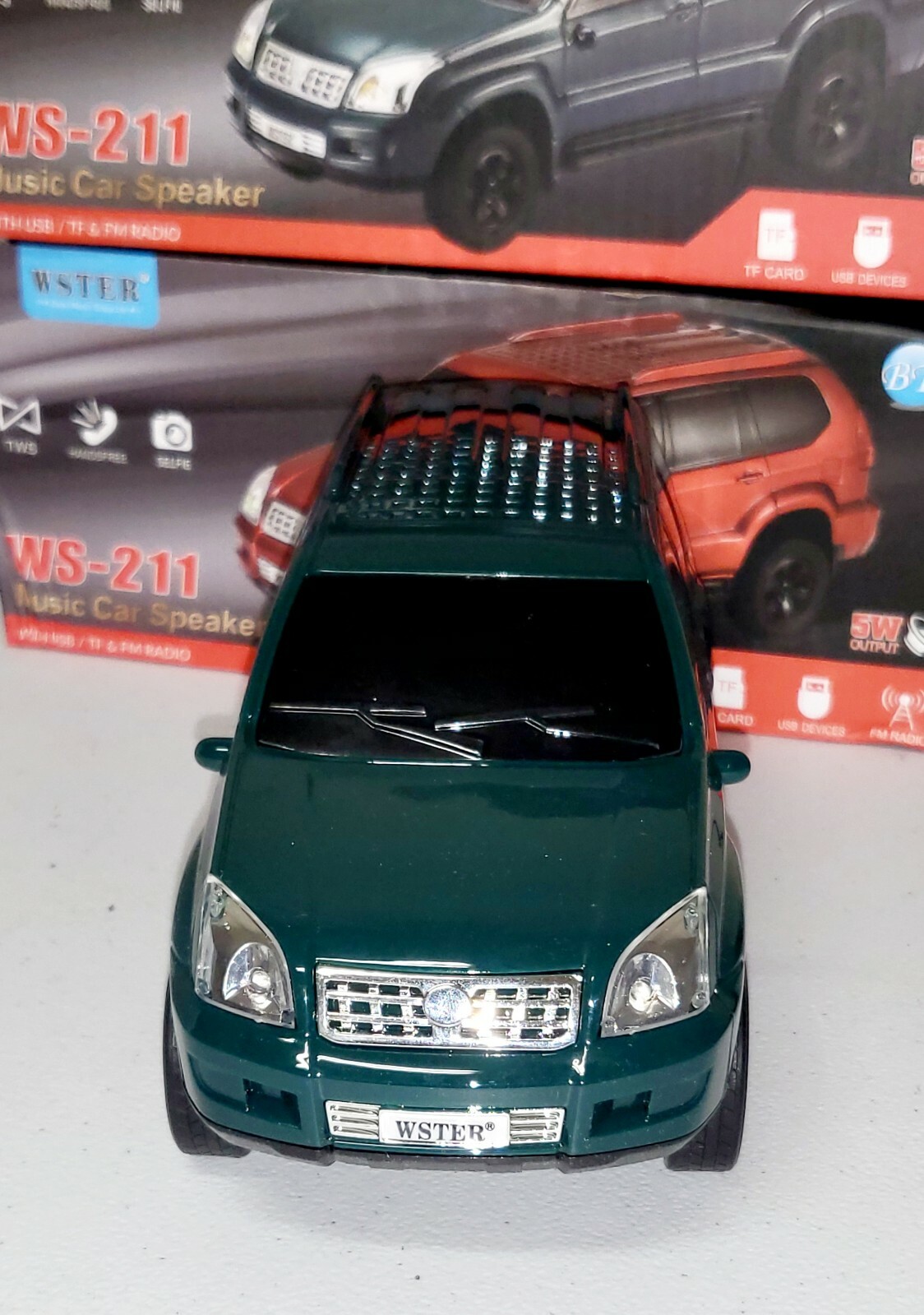 bluetooth WSTER CAR SPEAKER WIRELESS FM RADIO USB AUX RECHARGEABLE LOUD ...