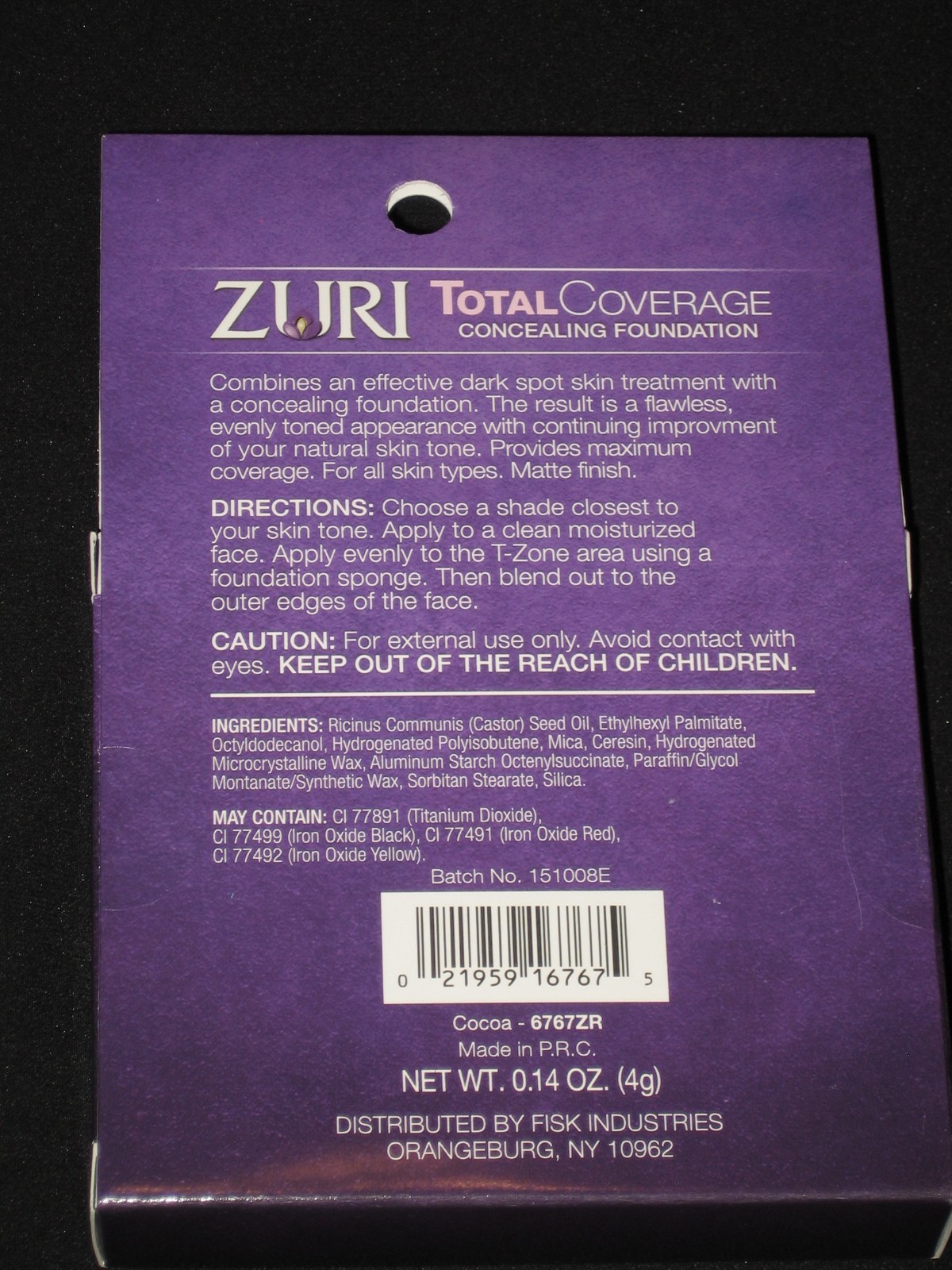 Zuri Total Coverage Concealing Foundation 0.14 oz/4g *Pick Any Shade ...