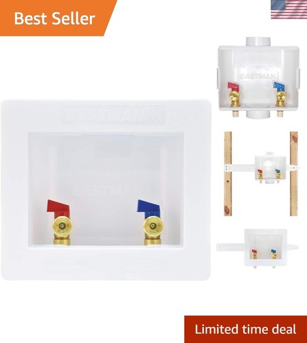 Compact White Laundry Valve Box with Center Drain and Snap Frame Design ...