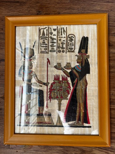 Authentic Hand Painted Ancient Egyptian Papyrus with frame | eBay