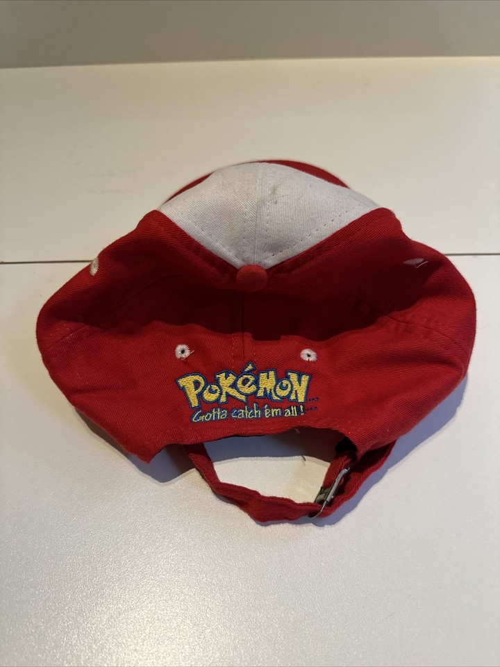 Vintage 90s Pokemon Ash Ketchum Hat Red White Adjustable | eBay