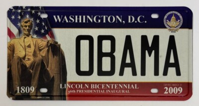 Washington DC 2009 OBAMA 56th PRESIDENTIAL INAUGURAL BOOSTER License ...