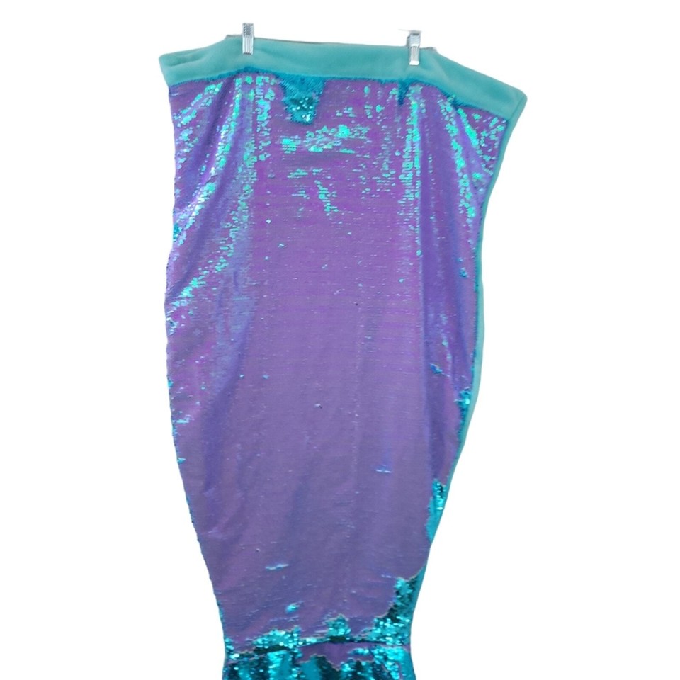 Justice Mermaid Tail Sleeping Bag Reversible Sequins, Blue Fleece, One ...