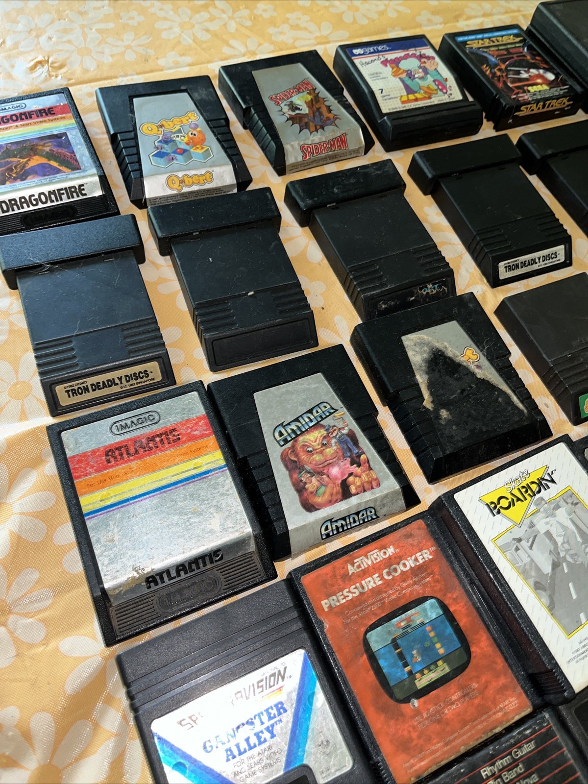 Vintage Atari Computer Game Cartridge Pac-Man Combat Space Invaders Lot ...