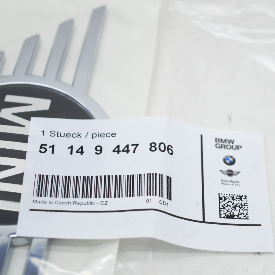 NEW MINI CLUBMAN F54 FRONT BONNET HOOD BADGE 51149447806 ORIGINAL | eBay