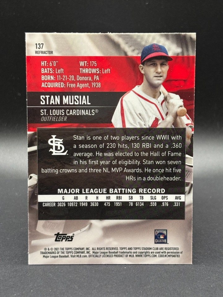 Stan Musial 2x Card Lot: Refractor + Insert | eBay