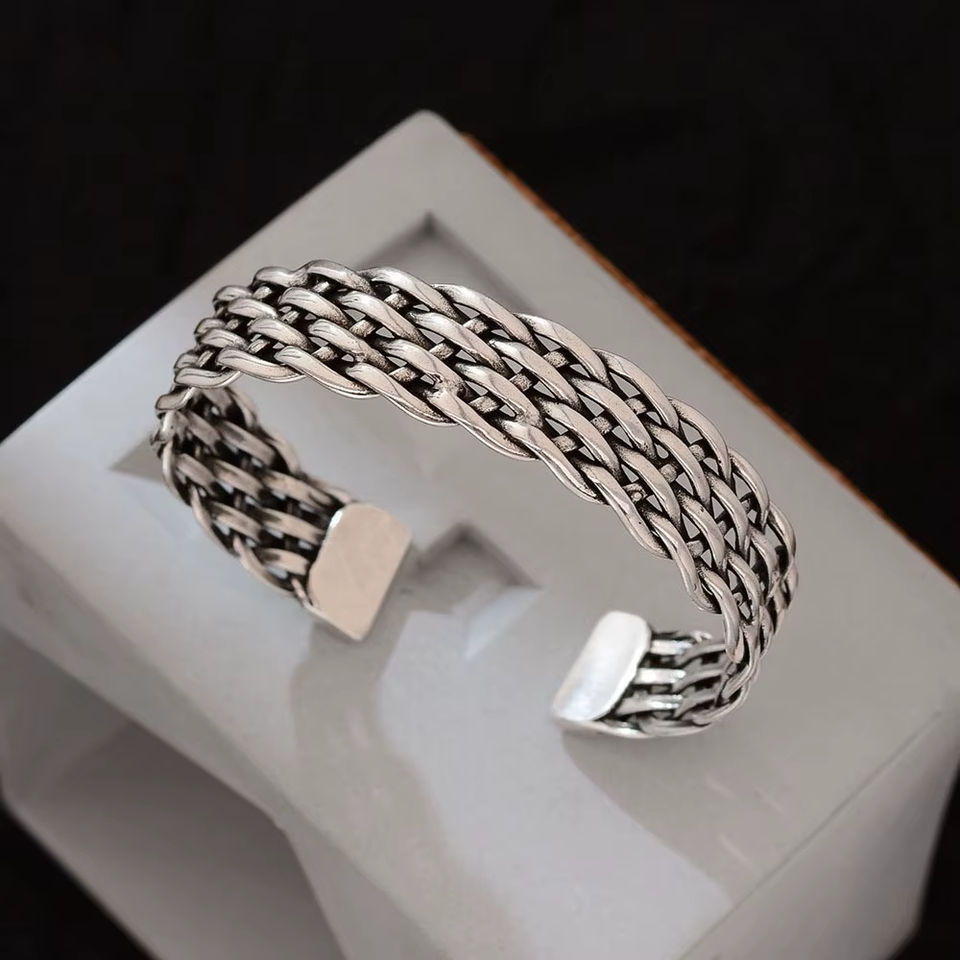 925 Sterling Silver Bracelets for Women Men String Accessory Interware ...