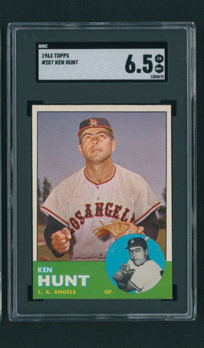 1963 Topps Ken Hunt #207 SGC 6.5 EX-NM+ LOS ANGELES ANGELS Outfielder ...