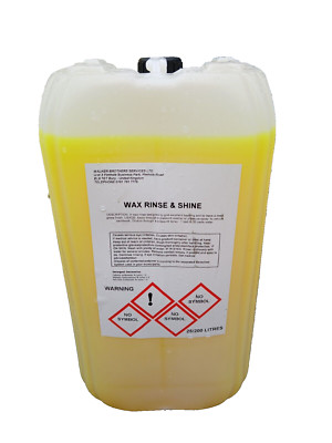 25 litre WAX RINSE and SHINE Aqua Beading Drying Rinse Aid Concentrate ...