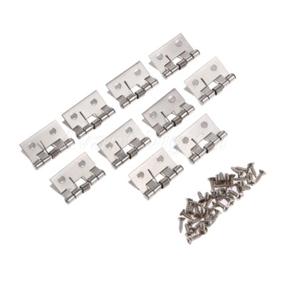 10PC Silver Mini Spring Hinges Furniture Door Decorative Boxes Lockers ...