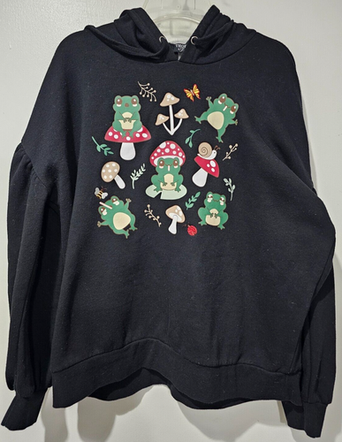 Frog And Mushroom Hoodie sweatshirt Black Thorn & Fabbe Hot Topic | eBay