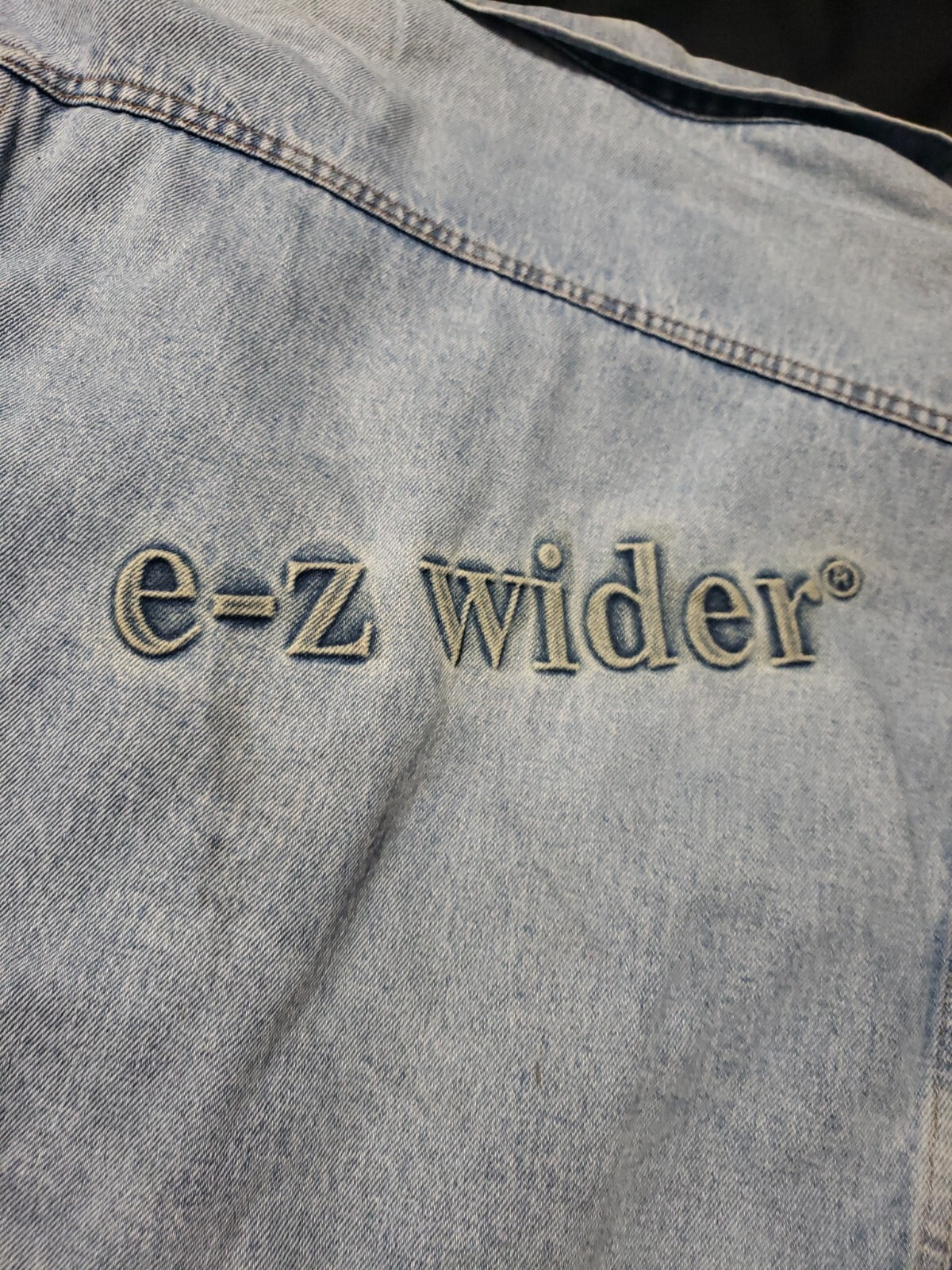 Tyca Blue Denim Jacket E-Z Wider Rare Embossed Made i… - Gem