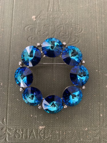 Vintage Weiss: Brilliant Teal Blue Brooch Pin | eBay