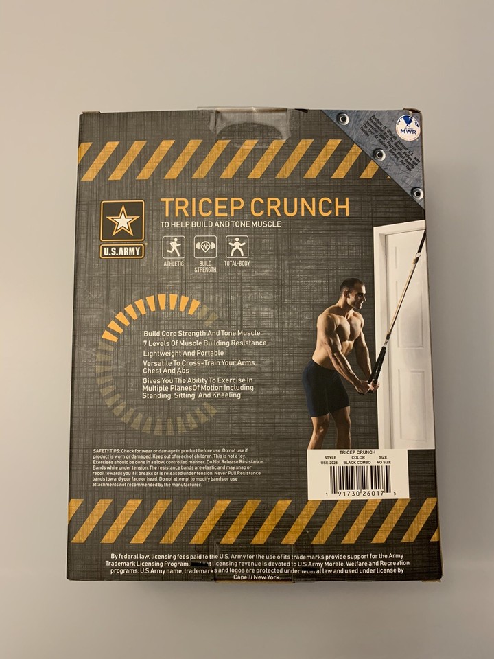 US Army Tricep At Home Crunch System 7 Levels of Building Resistance ...