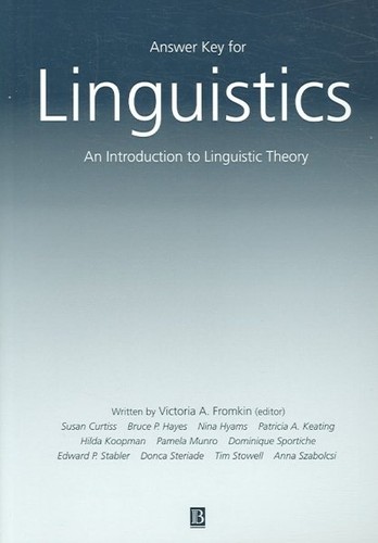 Answer Key for Linguistics : An Introduction to Linguistic Theory by ...