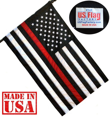 US Flag Factory 2.5'x4' American Thin Red Line Flag with Pole Sleeve | eBay