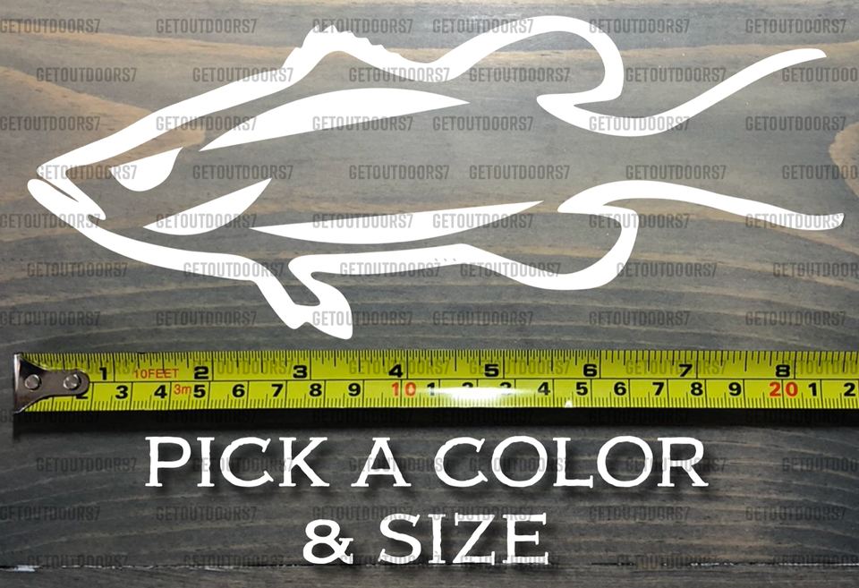 Striper Striped Bass Sticker Decal Fishing Black Stripper Smallmouth ...