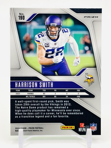 HARRISON SMITH - SP NEON GREEN PULAS PRIZM #190 - 2024 Panini Prizm NFL ...