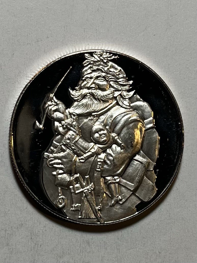 Vintage Santa Claus Christmas Proof 1 Troy Oz .999 Fine Silver Round | eBay