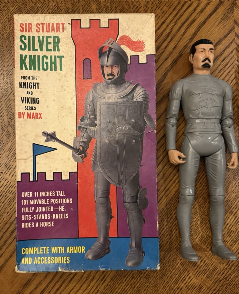 Vintage Johnny West Marx Sir Stuart Silver Knight 2nd Edition MOD Box ...