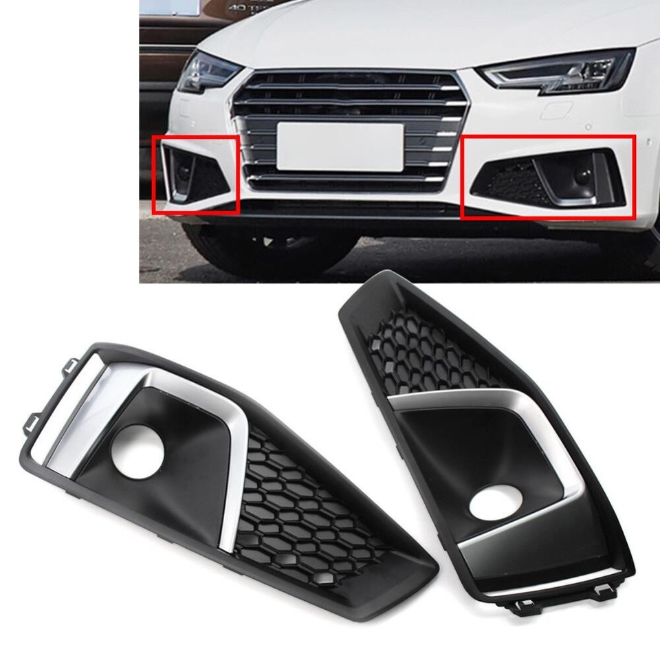 2x Front Bumper Grille Fog Light Cover For Audi A4 B9 S4 2018 2019 2020 ...