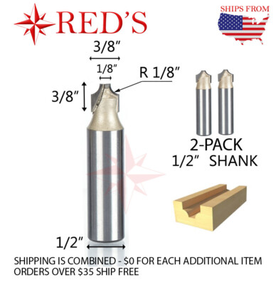 Tideway PRO LC04010608 1/8" Radius plunging round over 1/2" shank ...