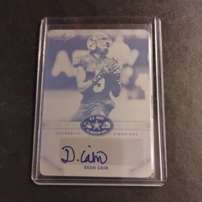 #1/1 Deon Cain Pre Rookie Printing Plate Auto 2015 Leaf Army American ...