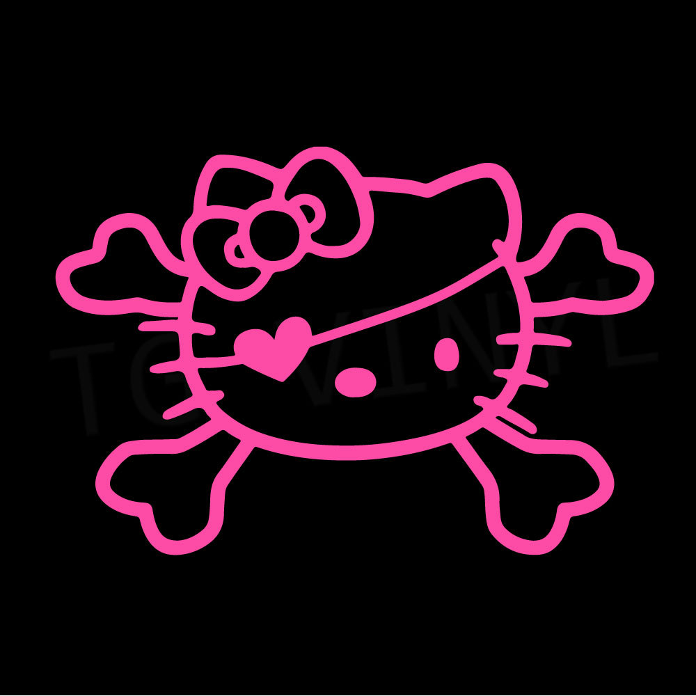 Hello Kitty Skull Logo Hello Kitty Pink Skull Tutu Ty Sanrio Black