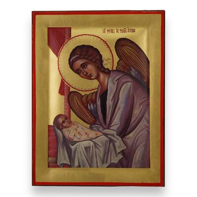 Guardian Angel Icon - Premium Handmade Greek Orthodox Byzantine Icon | eBay