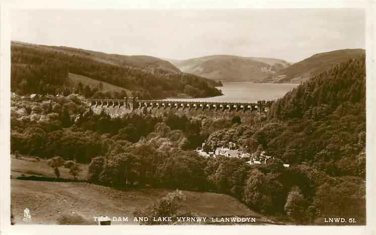 Llanwddyn Wales View Of The Dam And Lake Vyrnwy OLD PHOTO | eBay Australia