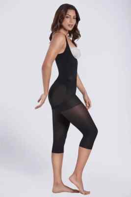 Thermal Open Bust Full Body Slimming Capri Body Shaper Control Faja ...
