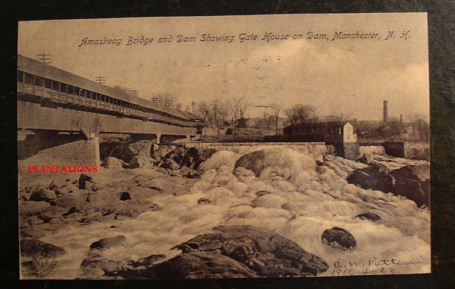 AMOSKEAG BRIDGE AND DAM, MANCHESTER, NEW HAMPSHIRE Photograph | eBay