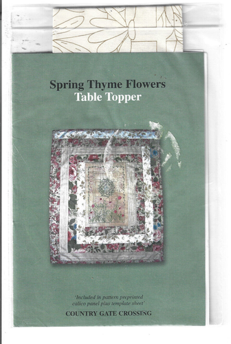 Spring Thyme Flowers Table Topper Sewing Pattern and Preprinted Calico ...