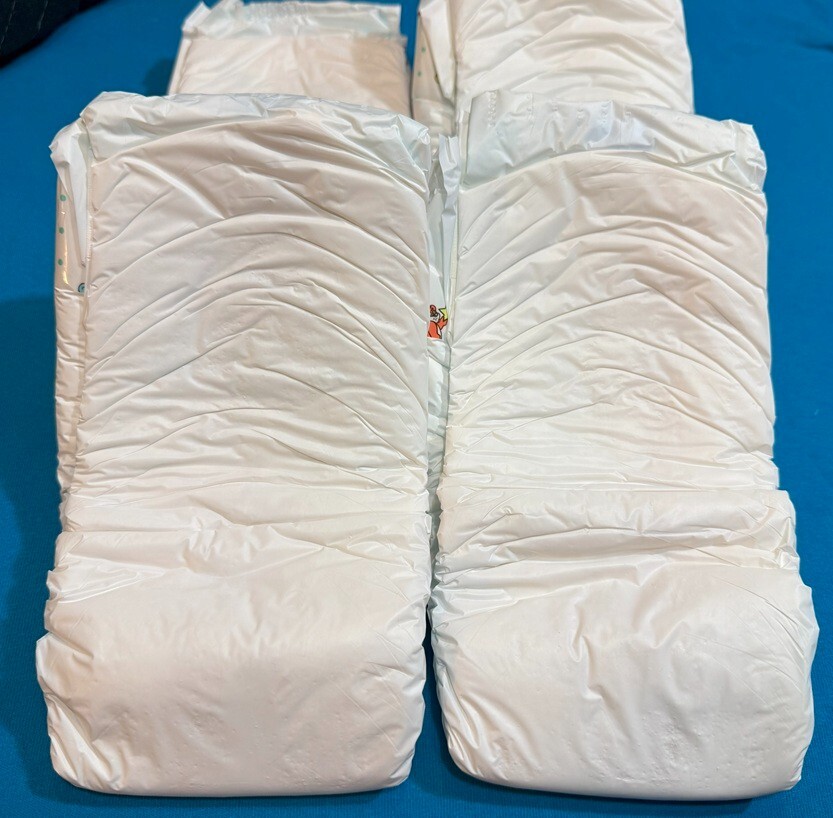 (4) 1997 Vintage Pampers BABY-DRY STRETCH PLASTIC Diapers Size 5 w/Open ...