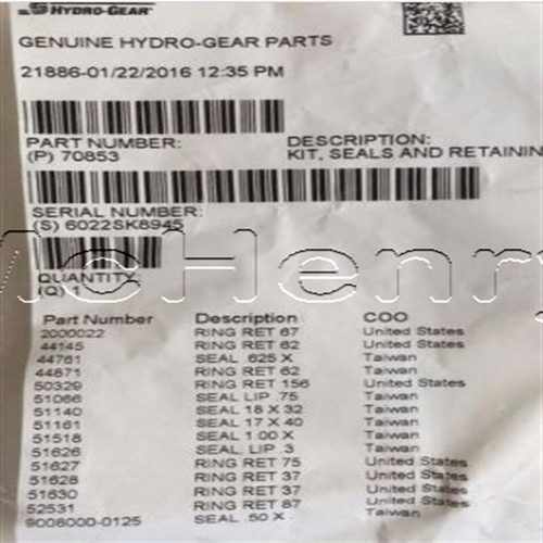 Genuine OEM Hydro-Gear KIT SEALS AND RETAINING Part# 70853 | eBay