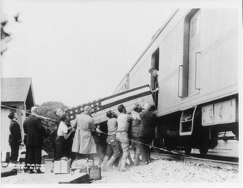 President Warren Harding casket railroad train,San Francisco,California ...