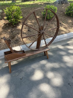 Antique Spinning Walking Wheel Cotton Primitive Early Yarn Winder Nc ...