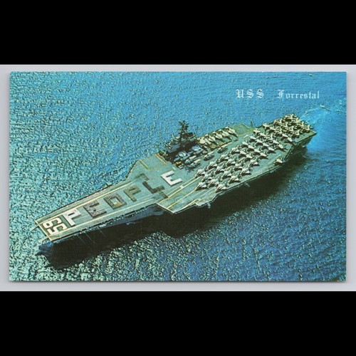 Vintage Postcard USS Forrestal Aircraft Carrier 1955 Unposted Jet ...