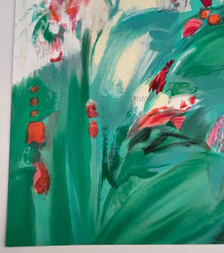 28” x 23” Unique Abstract Floral Art Print Signed By Artist | eBay