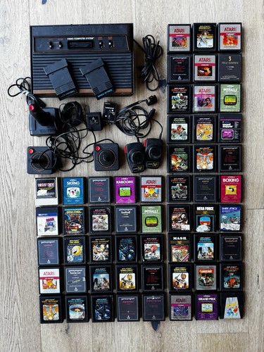 Vintage Atari 2600 Console w/Joysticks Controllers & 57 Games Superman ...
