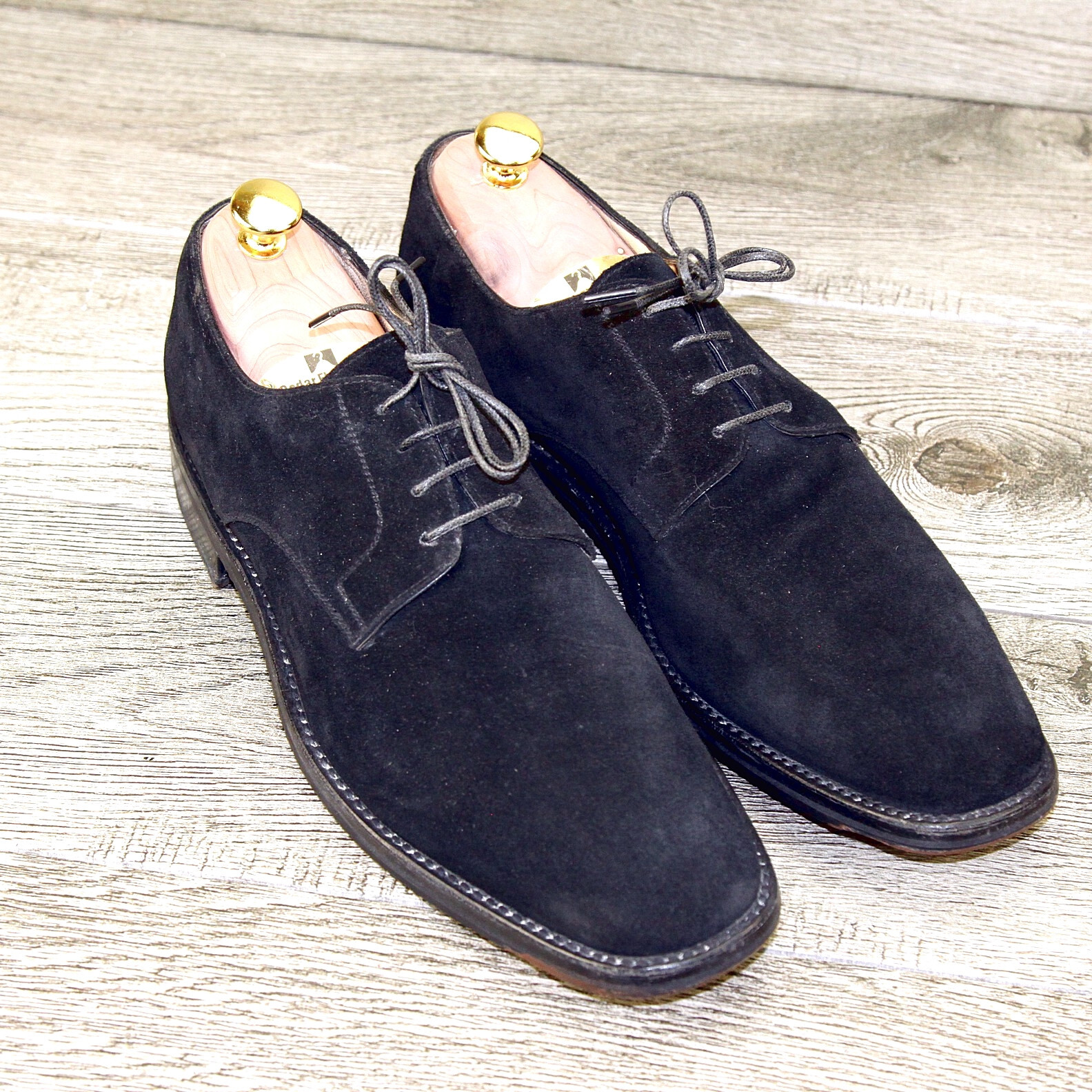 $695 Arthur Beren GRAVATI Blucher 10 N Narrow Black Suede 16133 * new ...