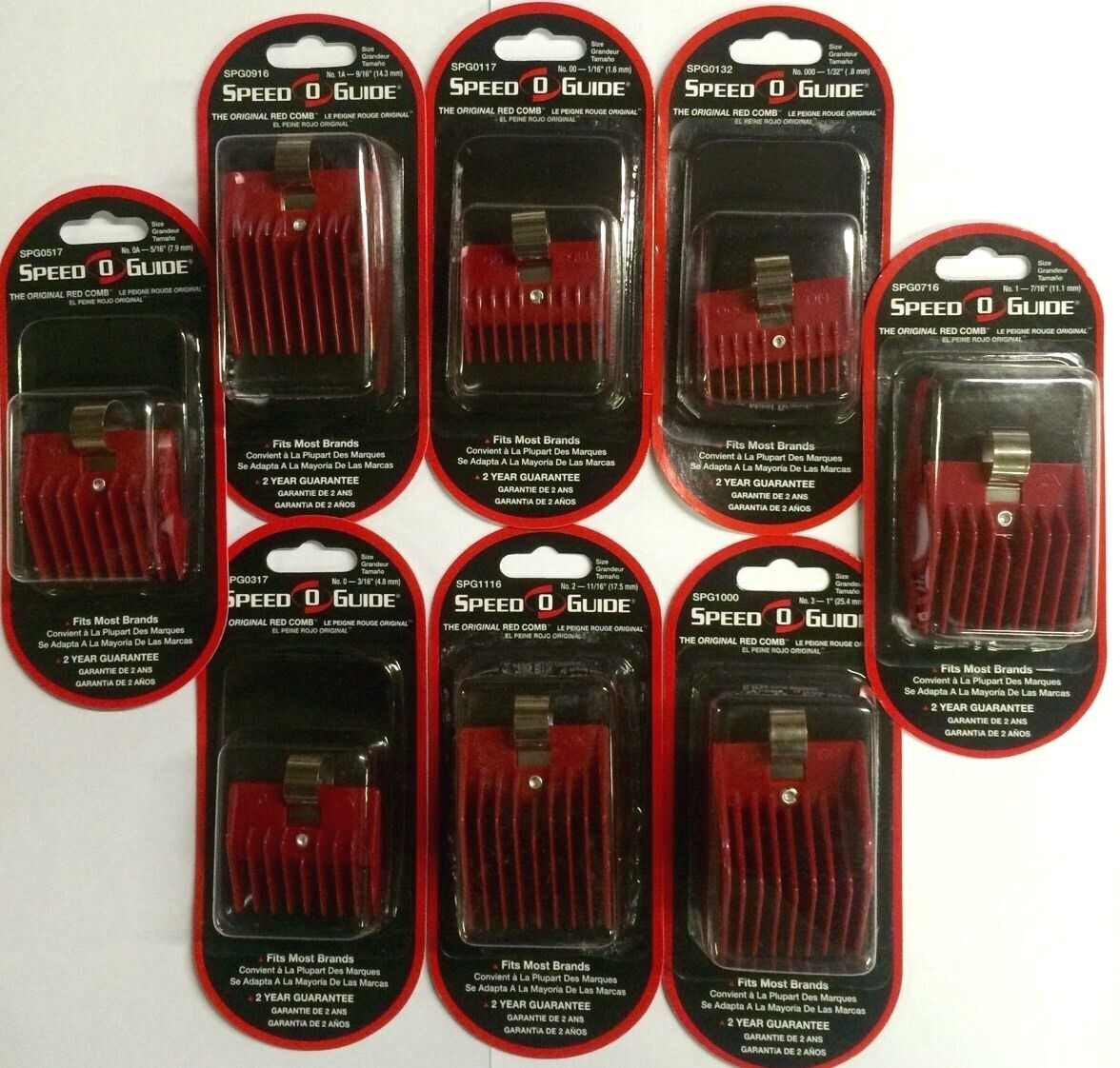 Speed O Guide Universal Attachment Comb Guards, 8 Piece Set, #000 To #3 ...
