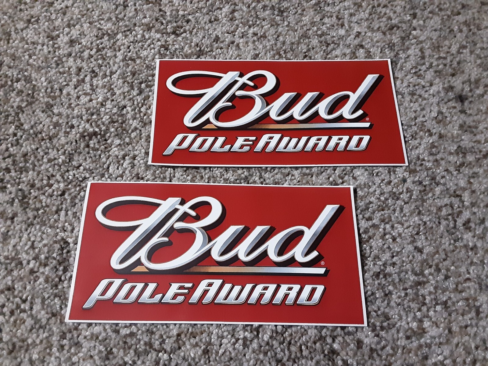 Lot of 2 Vintage Nascar BUD Pole Award Racing Decals Stickers Nascar ...