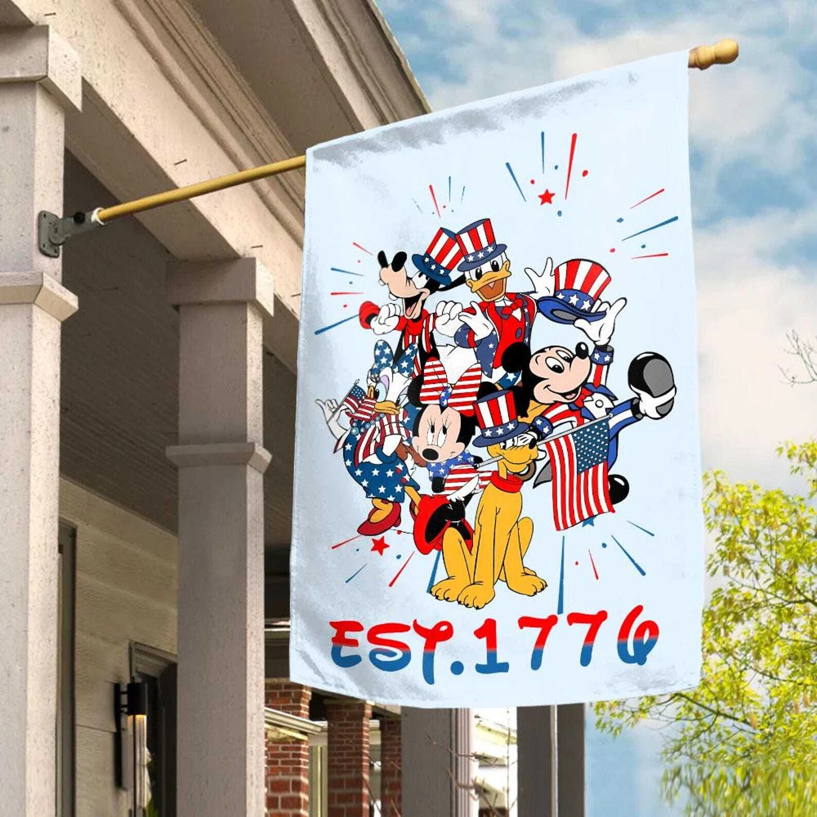 Mickey And Friends Patriotic 4th Of July House Flag | ID 24796882 by ...