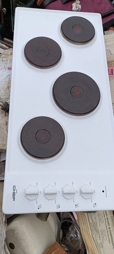 Chef Solid Element White Enamel Electric Cooktop Unused With Small Chip ...